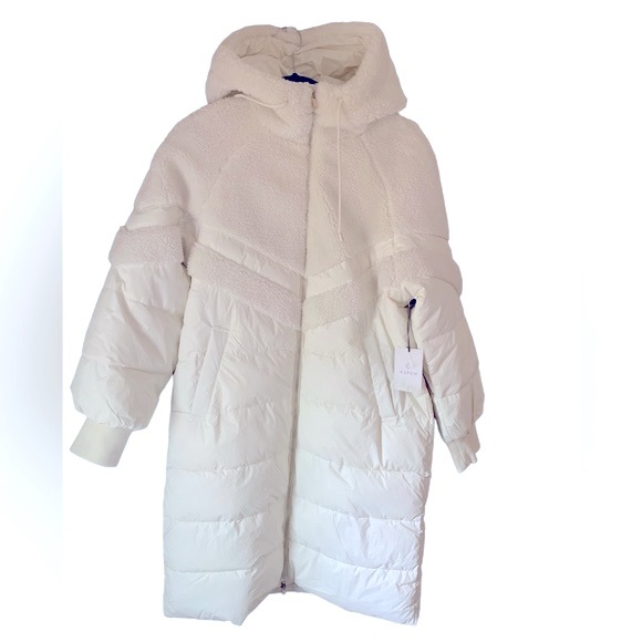 Aspen | Jackets & Coats | Aspen Cream Sherpa Puffer Mixed Media Luxury Hooded Long Coat Size ...